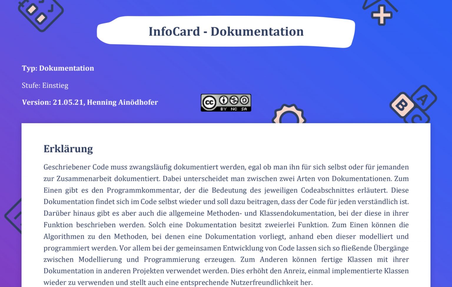 Selbstlernkarten für das Fach Informatik in NRW – Infosepp